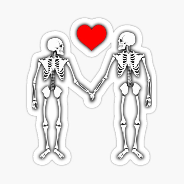 "Kissing , the lovers skeletons rib cage" Sticker for Sale by MESTO ...