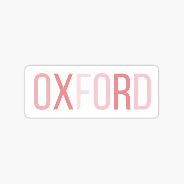 "Pink Ombre Oxford Sticker " Sticker for Sale by pink-cactus-sc | Redbubble