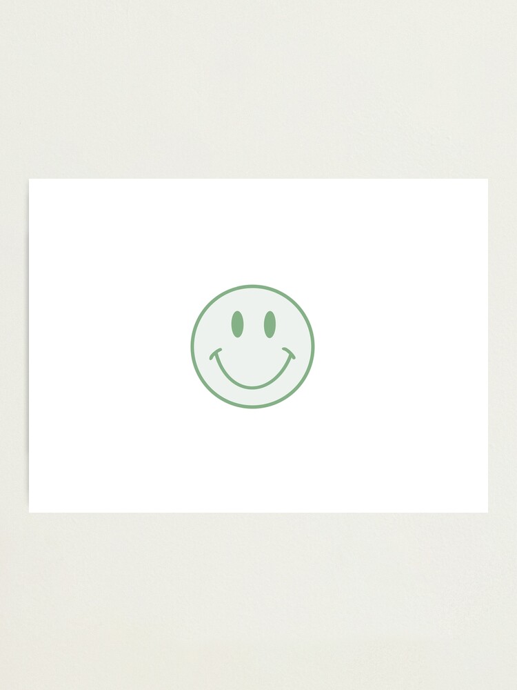 "Sage Green Smiley Face" Photographic Print by McKemmaDesigns | Redbubble
