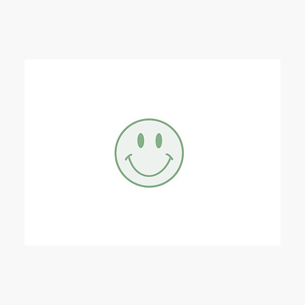 "Sage Green Smiley Face" Photographic Print by McKemmaDesigns | Redbubble
