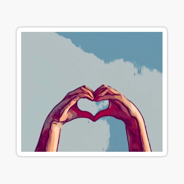"Cute Hand Heart" Sticker by SakuraTail | Redbubble