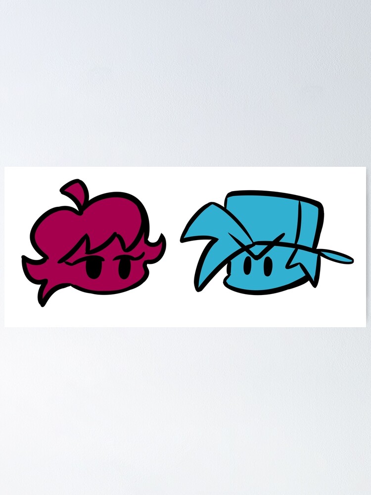 "Friday Night Funkin Boyfriend and Girlfriend Icons" Poster for Sale by ...