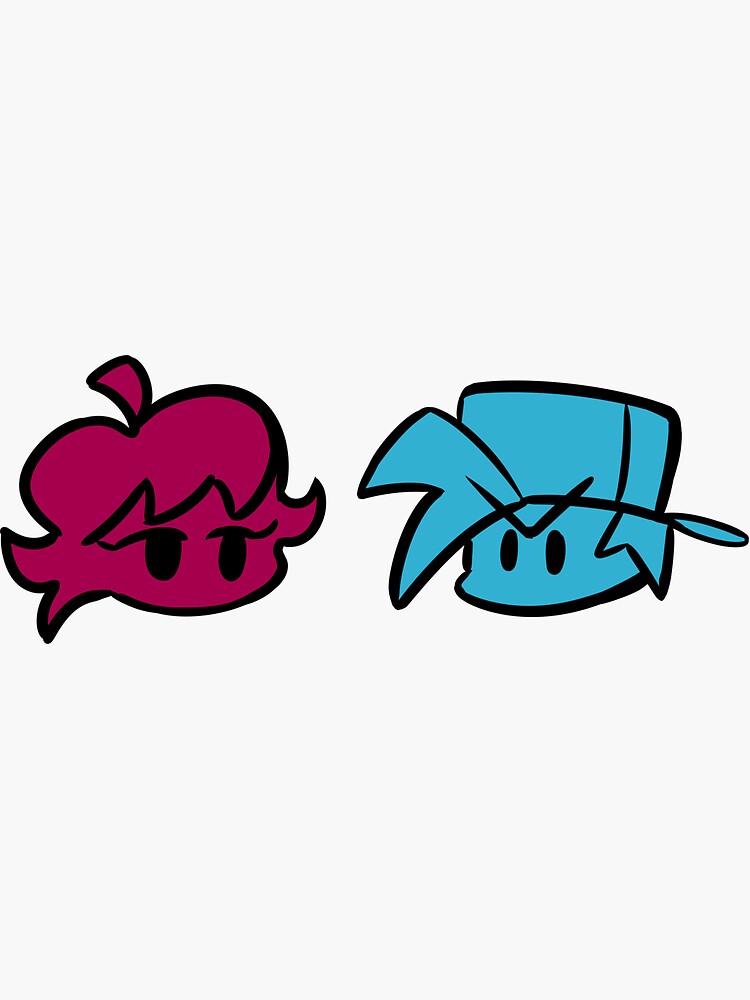 "Friday Night Funkin Boyfriend and Girlfriend Icons" Sticker for Sale ...