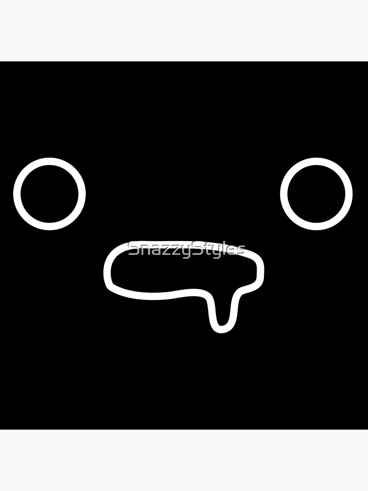 "Cute Kawaii Drool Face - Japanese Style Face Emoji - Black & White ...