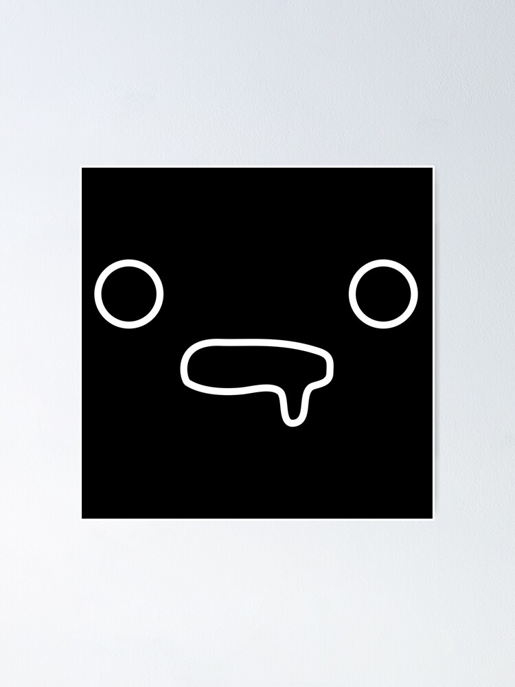 "Cute Kawaii Drool Face - Japanese Style Face Emoji - Black & White ...