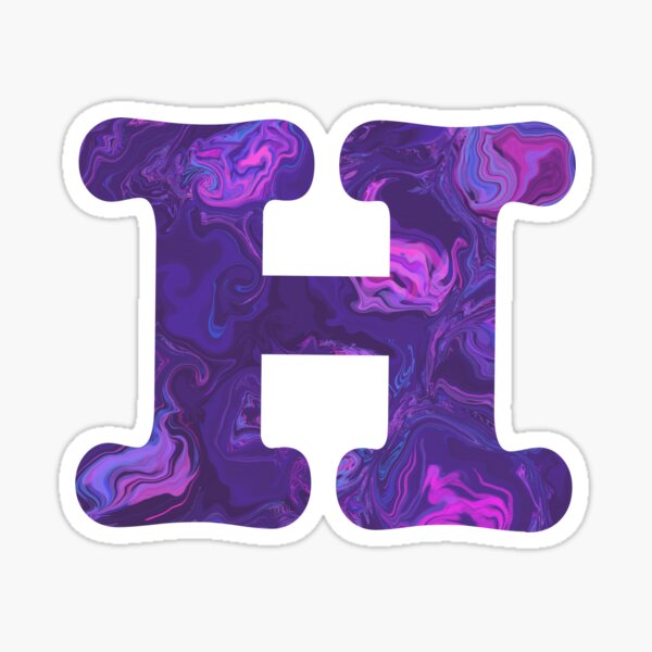"Letter H Alphabet Purple Marble Abstract Monogram" Sticker for Sale by ...