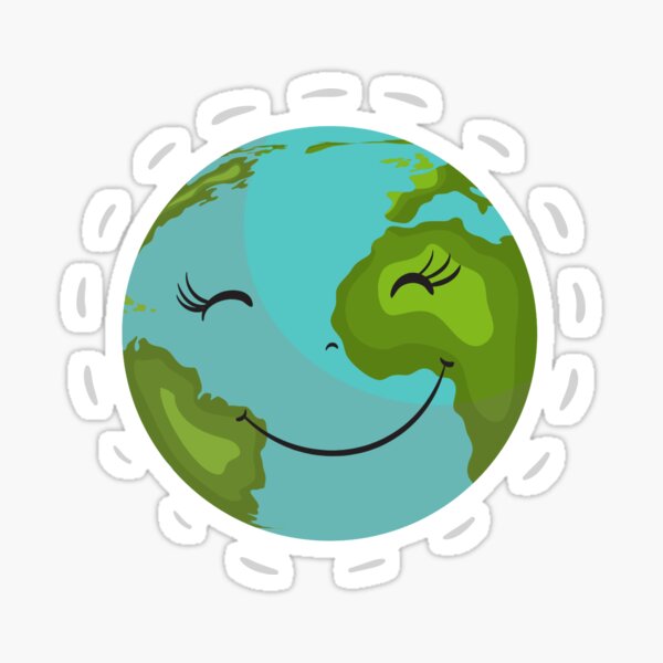 "cute earth" Sticker by liatperlman | Redbubble