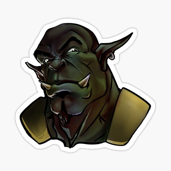 "Ork with Attitude" Sticker for Sale by jbrobertsart | Redbubble