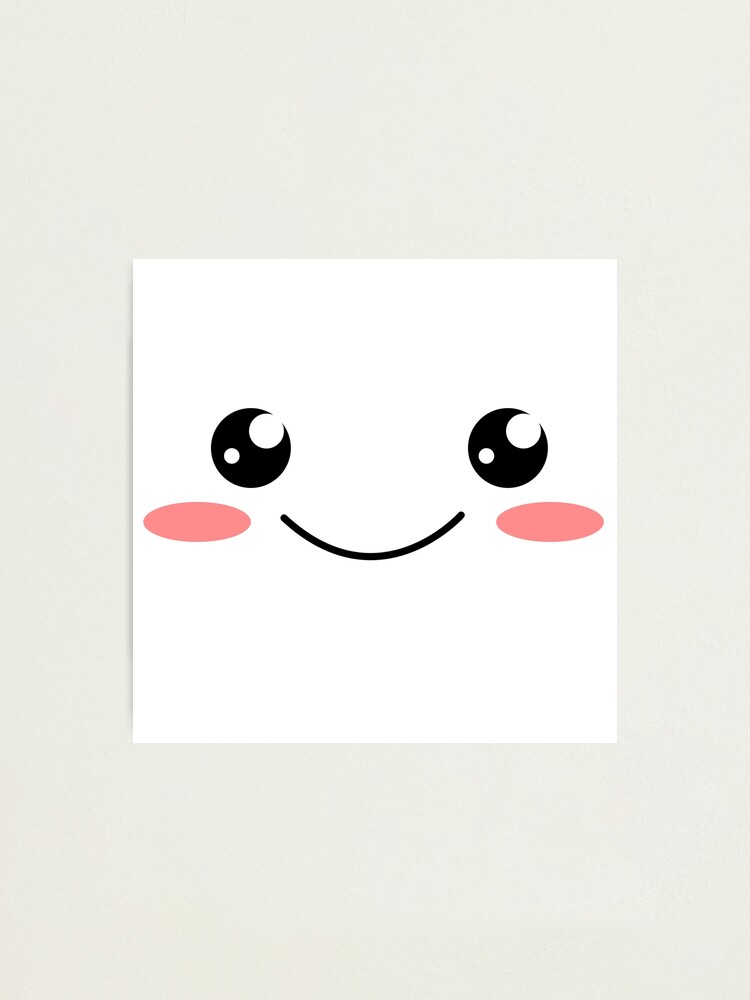Cute Kawaii Smiley Face Japanese Style Face Emoji Photographic Print By Snazzystyles Redbubble