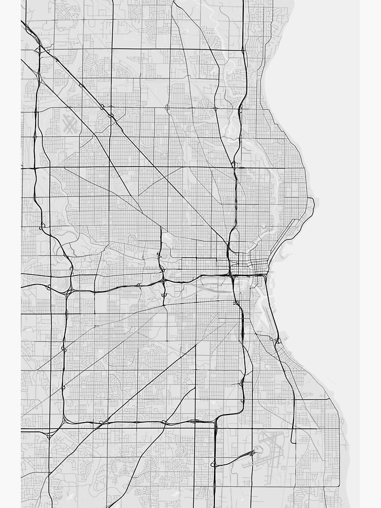 "Milwaukee, USA Map. (Black on white)" Poster by Graphical-Maps | Redbubble