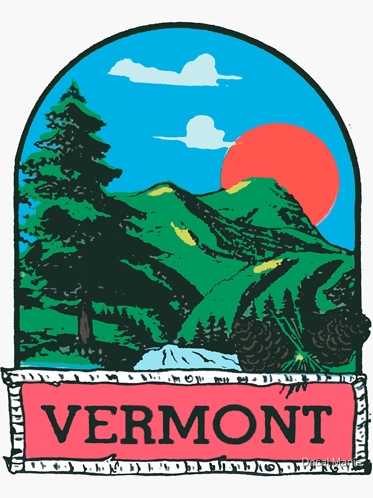 "Vintage Style Vermont" Sticker for Sale by zsonn | Redbubble