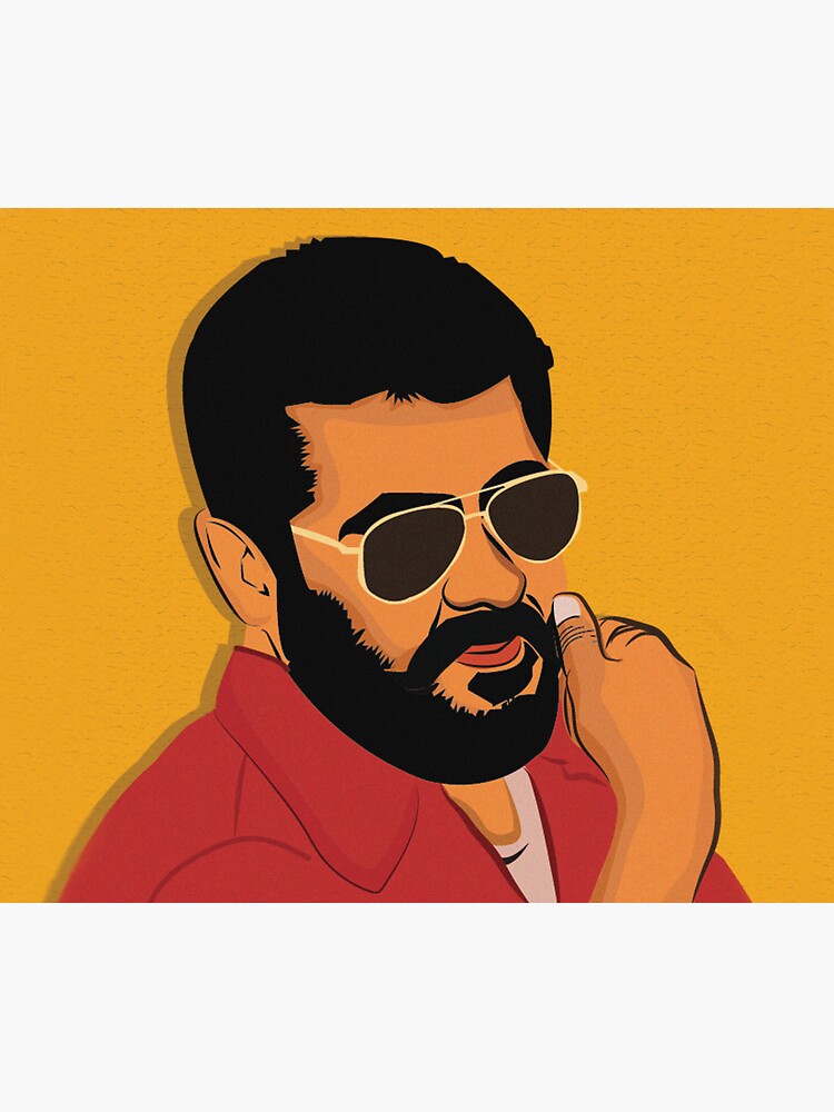 "kollyood actor ajith kumar vector design" Sticker for Sale by ...