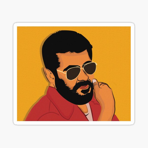 "kollyood actor ajith kumar vector design" Sticker for Sale by ...