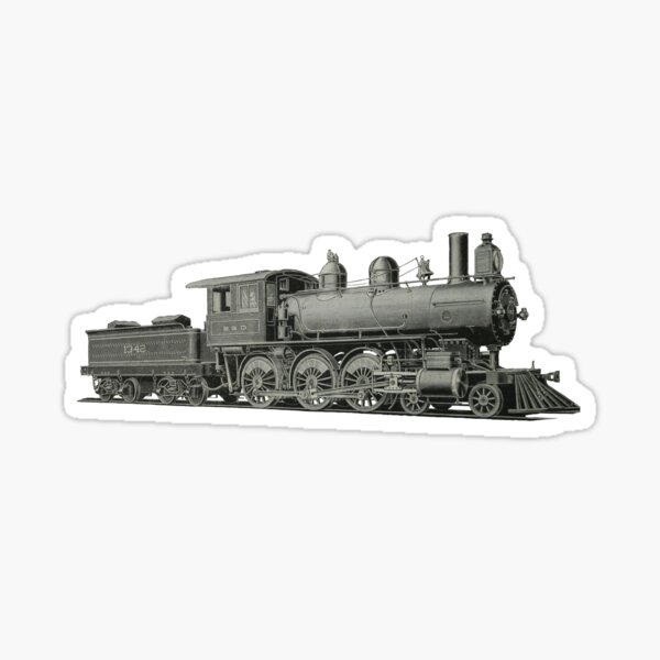 "Sticker Railway Train Steam Locomotive Historically Steampunk Vintage ...
