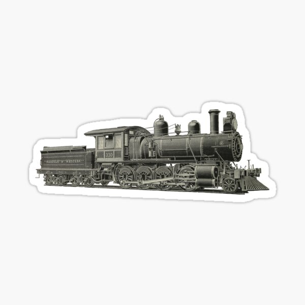 "Sticker Railway Train Steam Locomotive Historically Steampunk Vintage ...