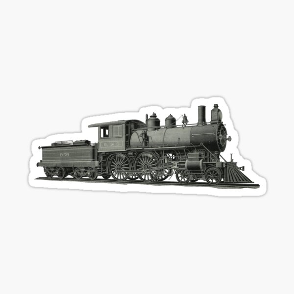 "Sticker Railway Train Steam Locomotive Historically Steampunk Vintage ...