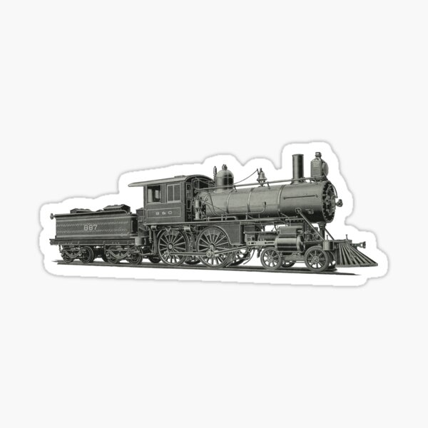 "Sticker Railway Train Steam Locomotive Historically Steampunk Vintage ...