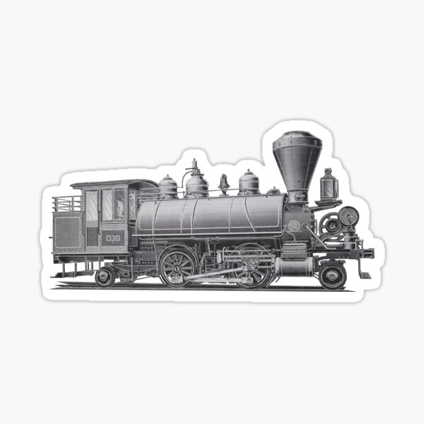 "Sticker Railway Train Steam Locomotive Historically Steampunk Vintage ...