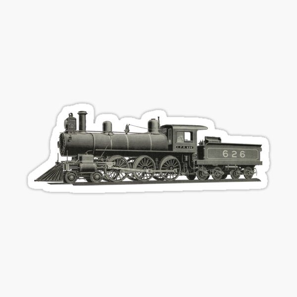"Sticker Railway Train Steam Locomotive Historically Steampunk Vintage ...