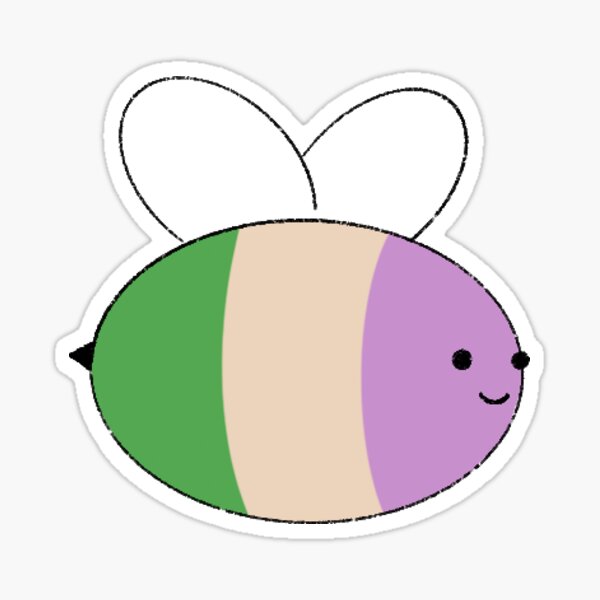 "genderqueer pride bee" Sticker for Sale by crackerjacksart | Redbubble