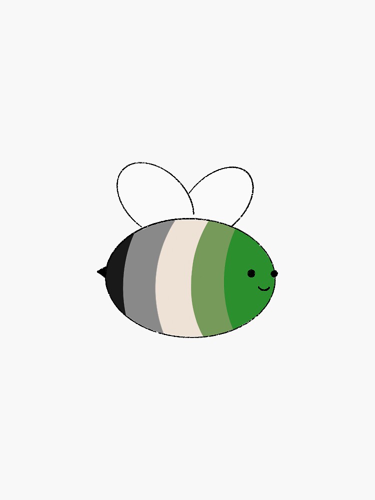 "aro pride bee" Sticker by crackerjacksart | Redbubble