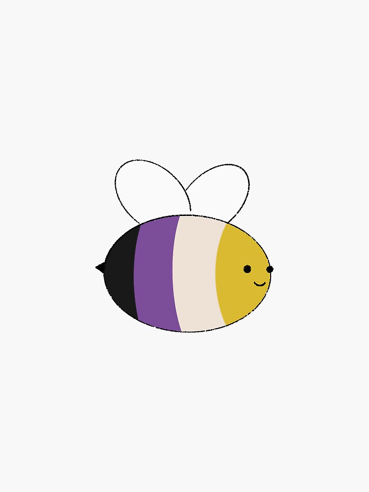 "nb pride bee" Sticker for Sale by crackerjacksart | Redbubble
