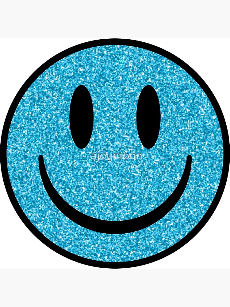 "Glitter Blue Smiley Face" Poster for Sale by ajoymoon | Redbubble