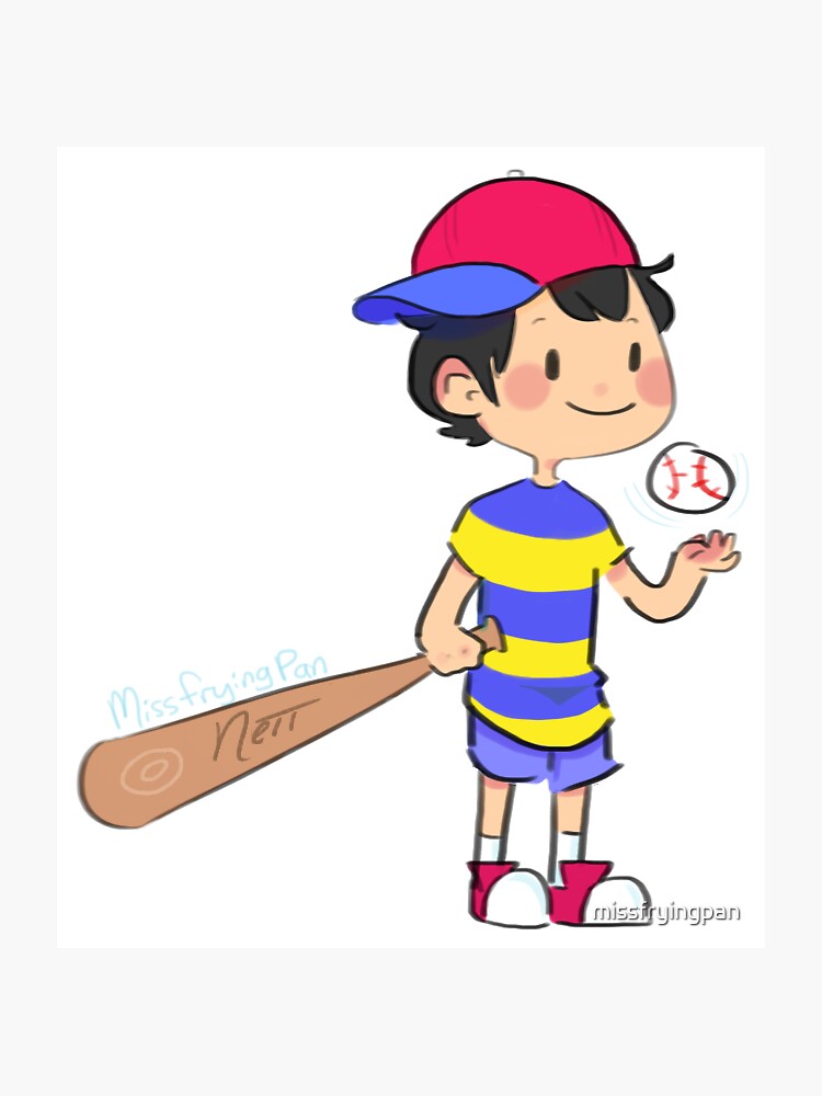 "Ness At Bat" Sticker for Sale by missfryingpan | Redbubble