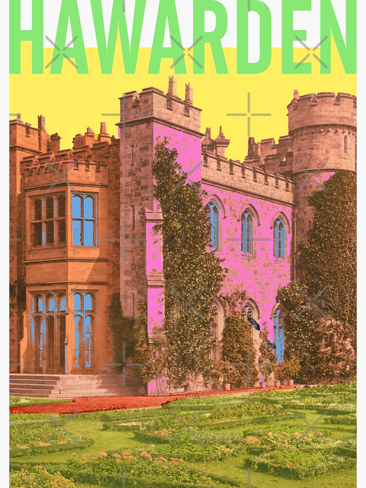 "Hawarden Castle England, aesthetic collage with nostalgic castle ...