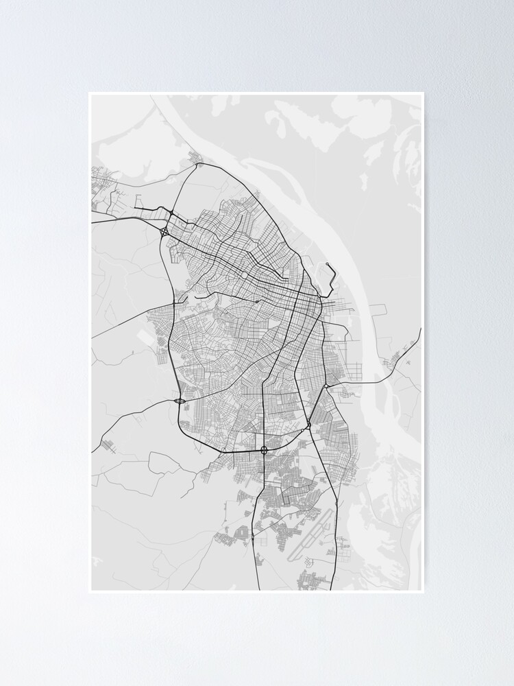 "Barranquilla, Colombia Map. (Black on white)" Poster for Sale by ...