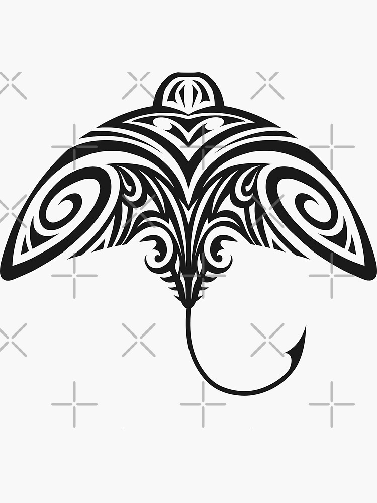 "Tribal Tattoo Polynesian Stingray Design" Sticker for Sale by Kiwidom ...