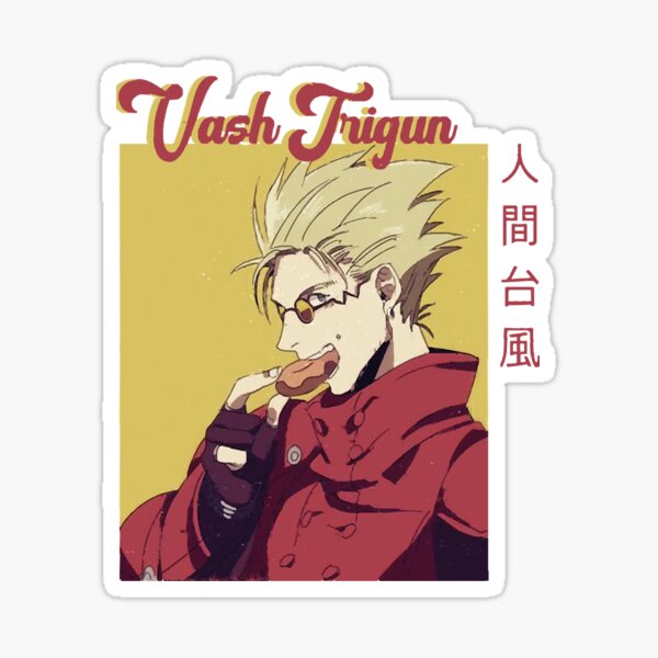 "Vash trigun eat cake" Sticker for Sale by ShultzJennie | Redbubble