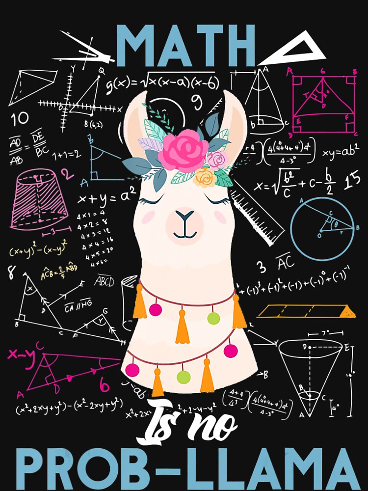 "Funny Math Is No Prob Llama Back To School" T-shirt for Sale by ...