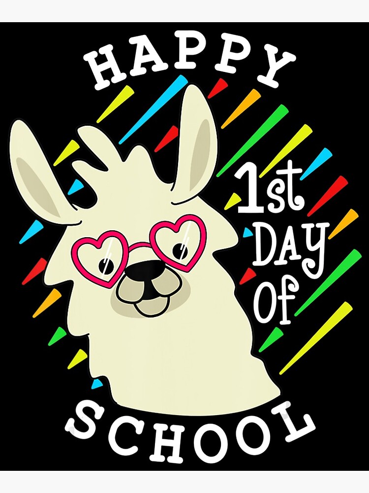 "Happy 1St Day Of School Teacher Llama Lover Back To School ...