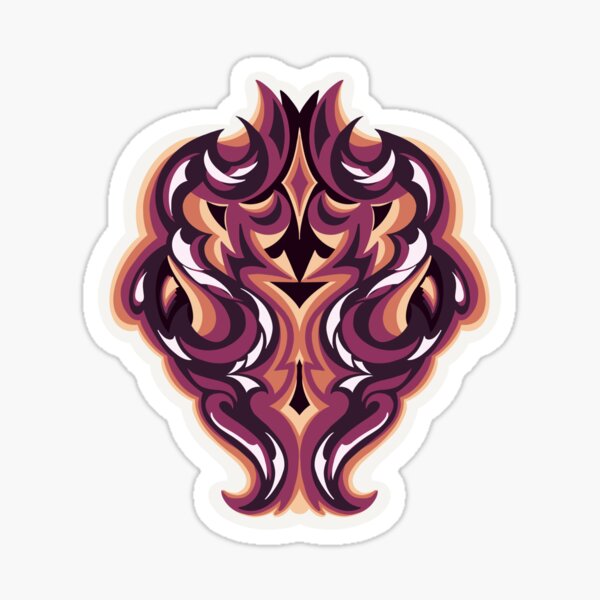 "Abstract Skull Design Sticker Fire Red" Sticker for Sale by ...