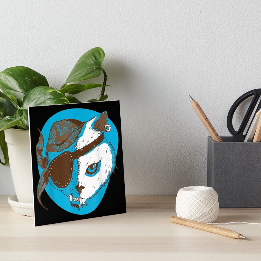 "Zombie Pirate Cat Undead Kitty Monster Creepy" Art Board Print by ...