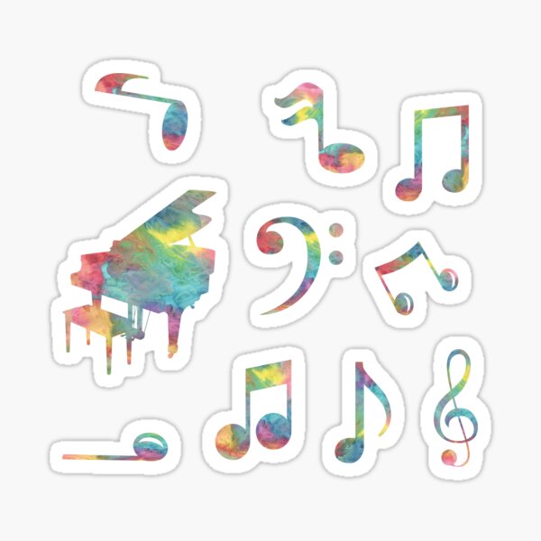 "Multi Color Piano And Music Note Sticker Pack" Sticker for Sale by ...