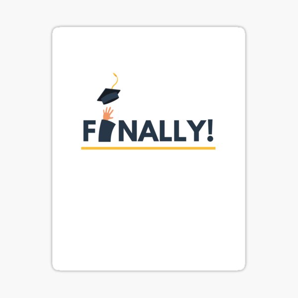 "Finally Graduates Cheer Cap" Sticker for Sale by mastercan | Redbubble