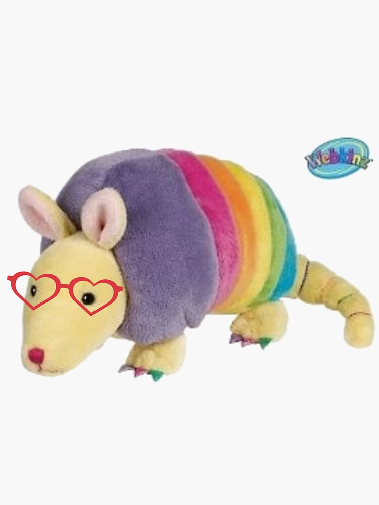 "Webkinz rainbow armadillo with heart glasses " Sticker for Sale by ...