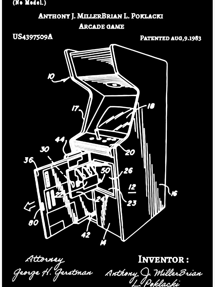 Lámina fotográfica «Arcade Patent Arcade game Blueprint Arcade Patent ...