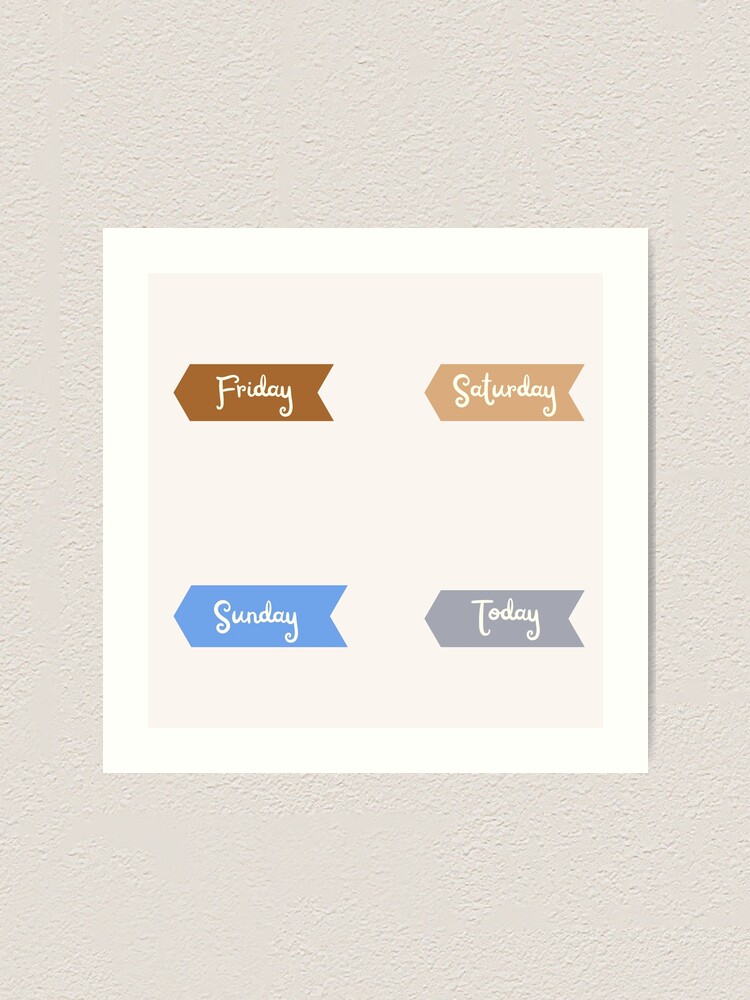 "Days of the week aesthetic" Art Print for Sale by Mindinvest | Redbubble