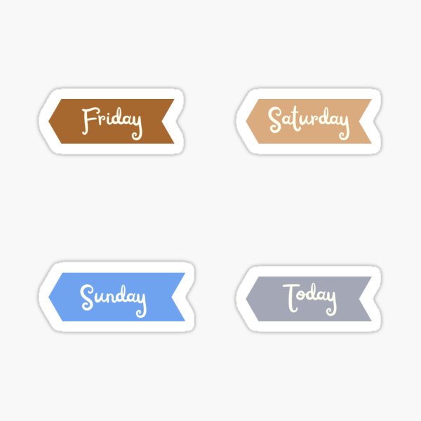 "Days of the week aesthetic" Sticker for Sale by Mindinvest | Redbubble