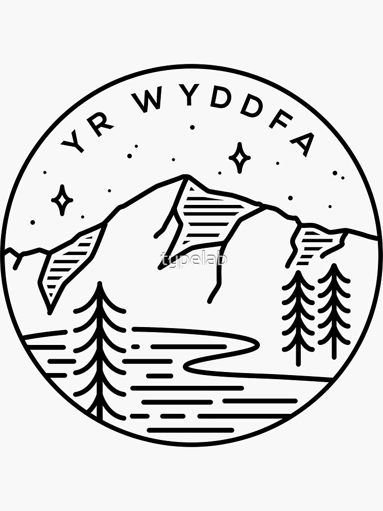 "Yr Wyddfa, Snowdonia Wales Emblem - White" Sticker for Sale by typelab ...