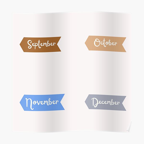 "Ber months of the year aesthetic " Poster by Mindinvest | Redbubble