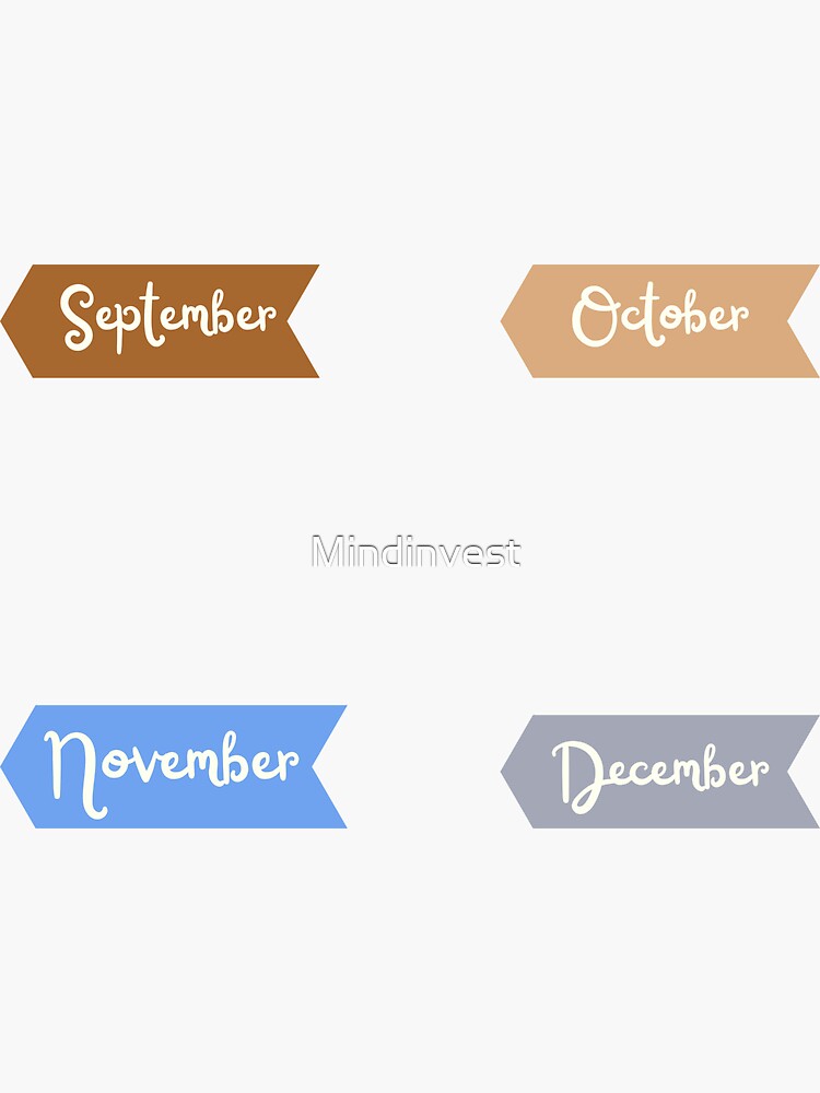 "Ber months of the year aesthetic " Sticker for Sale by Mindinvest ...