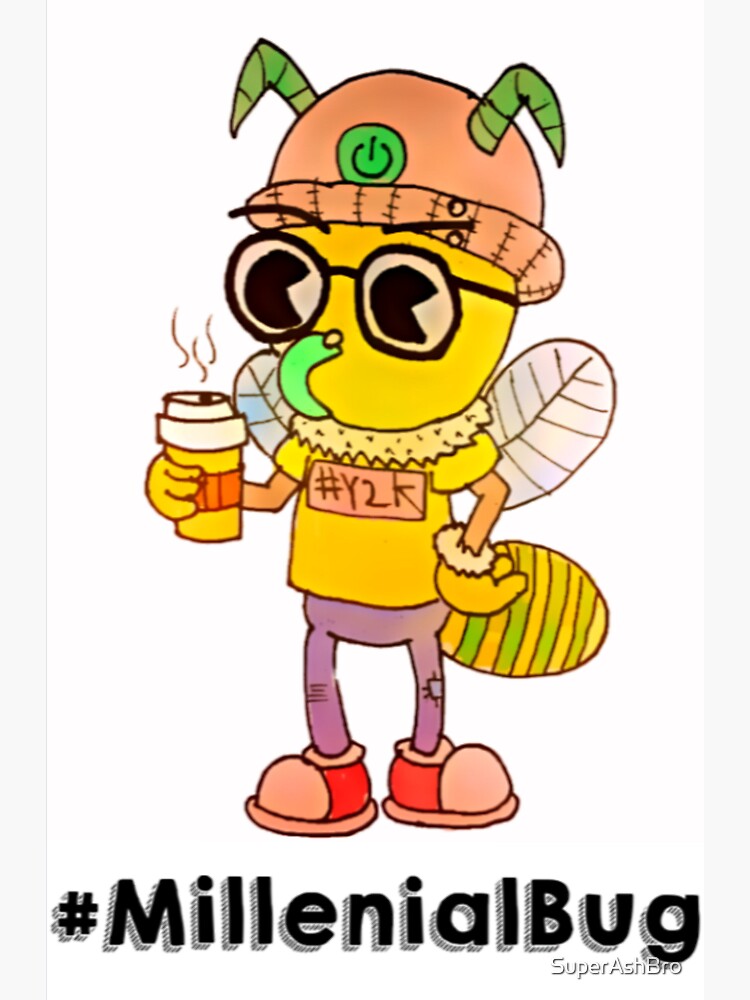 "Millennial Bug" Sticker for Sale by SuperAshBro | Redbubble