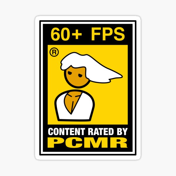 "PCMR 60+ FPS" Sticker for Sale by Unknownbone | Redbubble