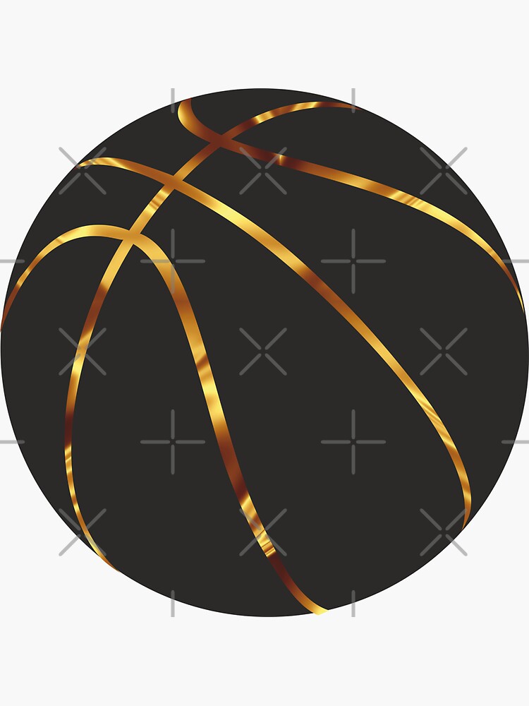 "Black and gold basketball ball graphic design" Sticker for Sale by ...