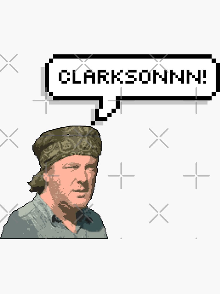 "James May shouts CLARKSON" Sticker for Sale by svaiga | Redbubble