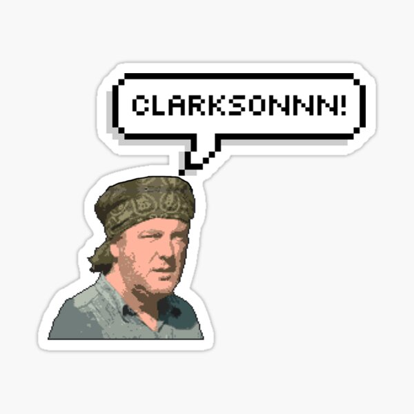 "James May shouts CLARKSON" Sticker for Sale by svaiga | Redbubble